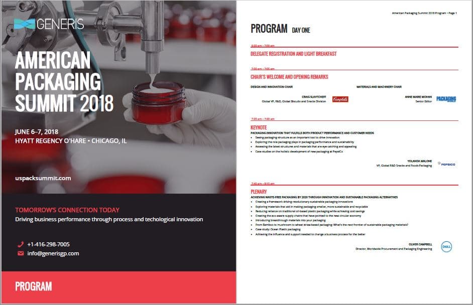 Request Access | American Packaging Summit 2021 | Generis Group